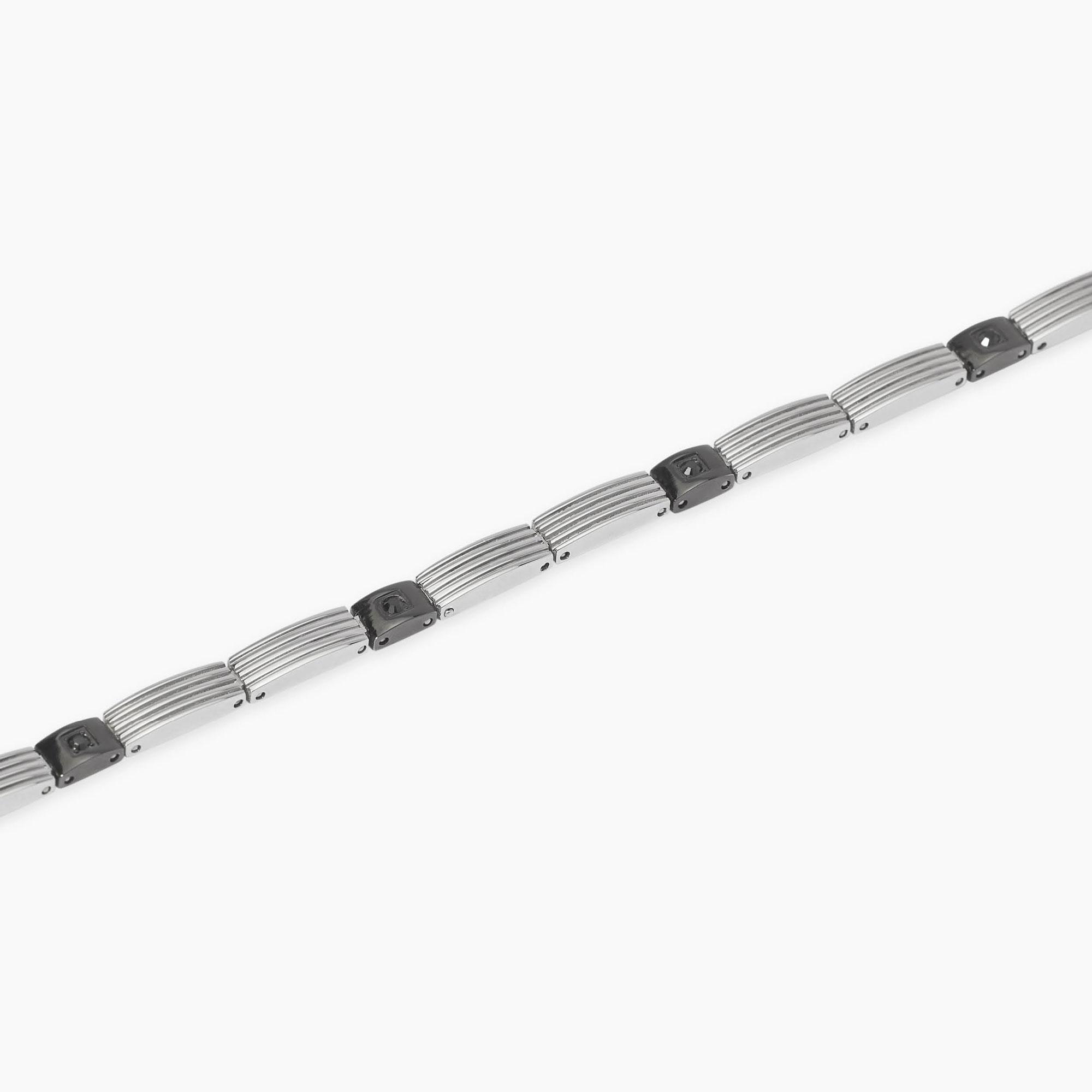 Steel bracelet with black elements | Kidult Man