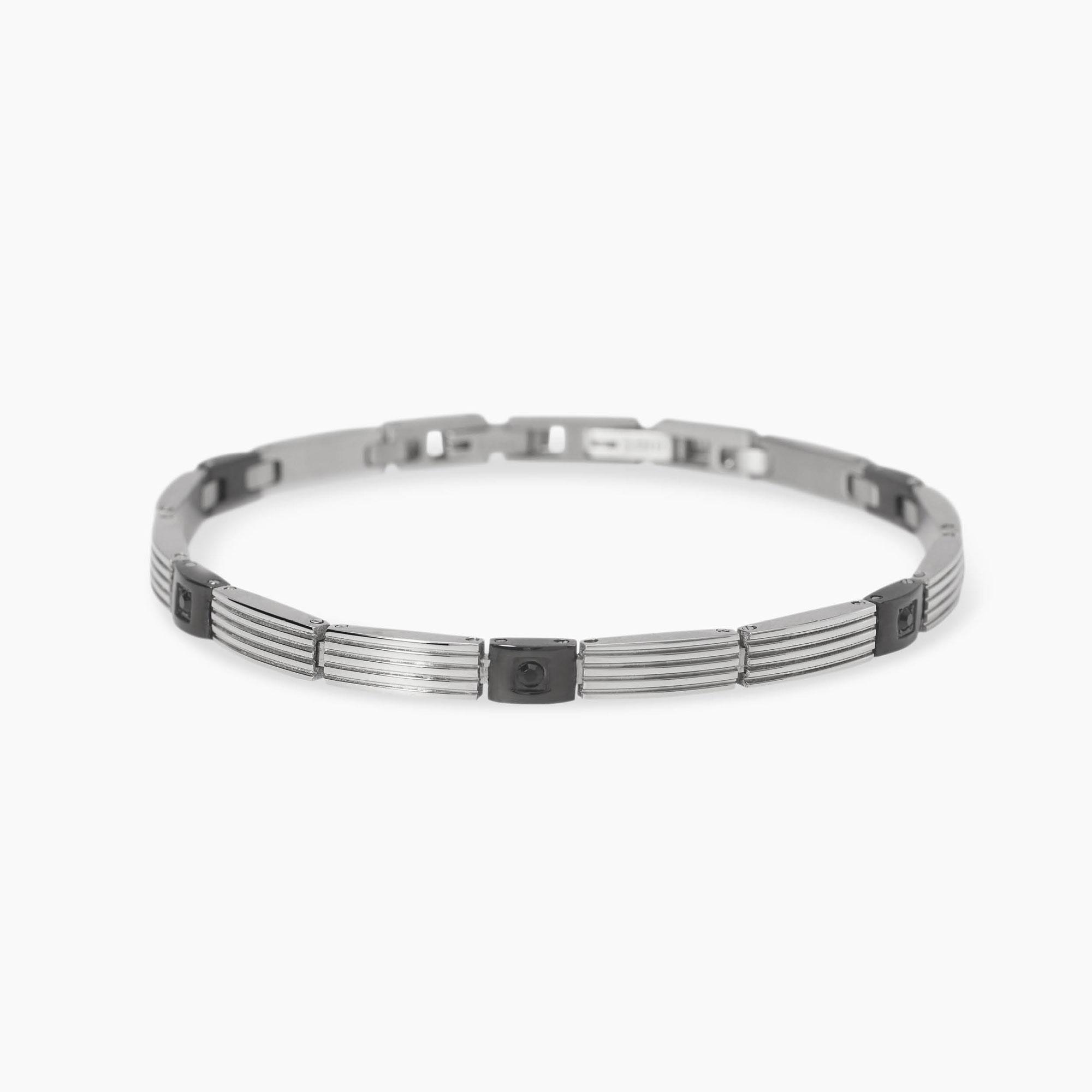 Steel bracelet with black elements | Kidult Man