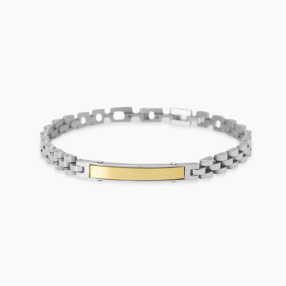 Steel bracelet with yellow PVD plate | Kidult Man