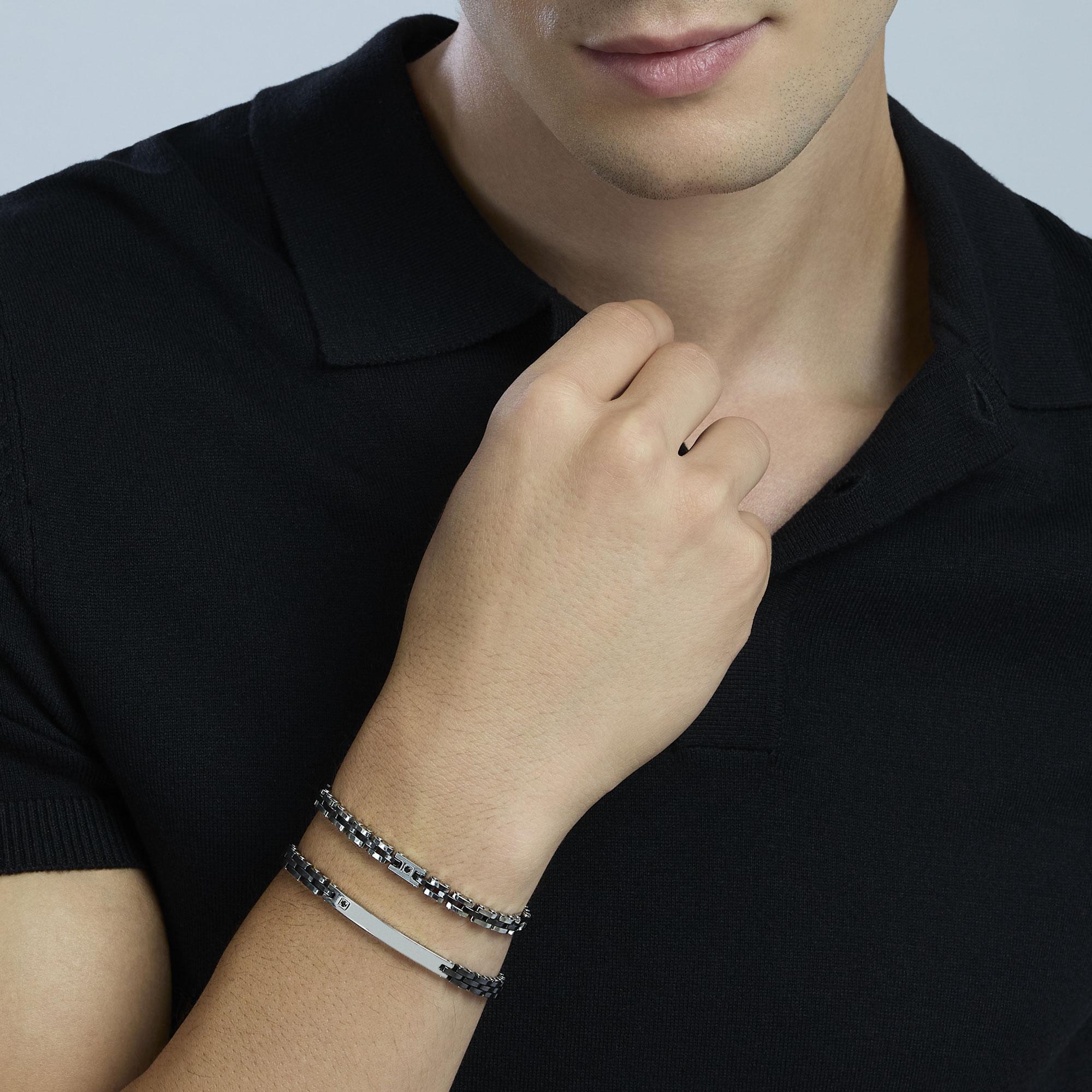 Braccialecon inserti in ceramica nera | Kidult Uomo